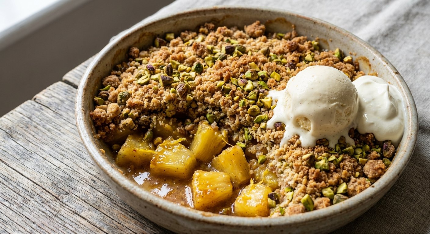 Crumble de Piña con Pistacho | En mi cocina