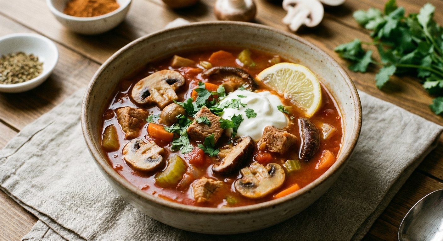 Sopa de Cerdo Marroquí con Setas | En mi cocina