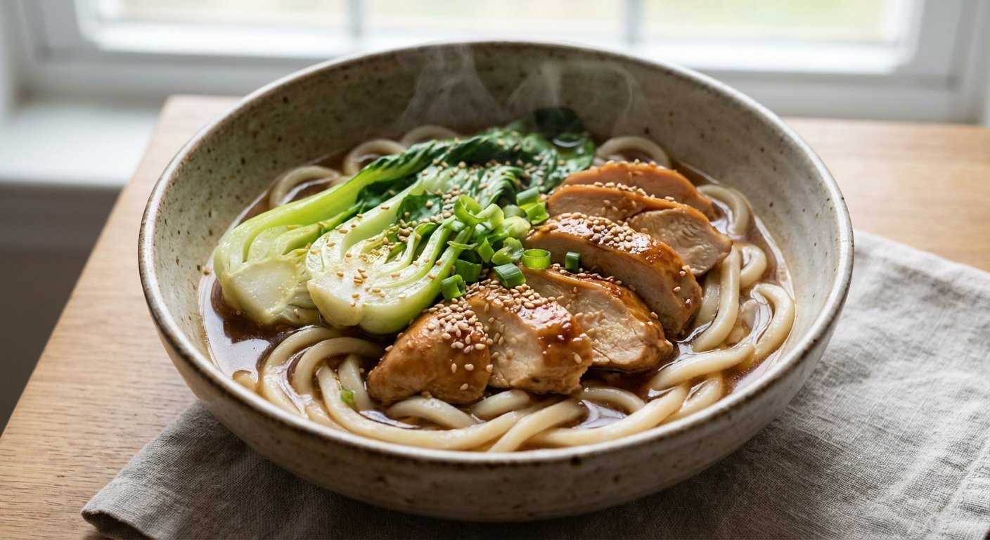 Udon Donburi con Pollo y Pak Choi | En mi cocina